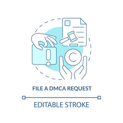 File dmca request concept icon Royalty Free Vector Image