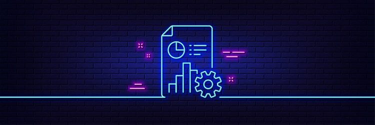 Report Line Icon Column Graph Pie Chart Sign Vector Image