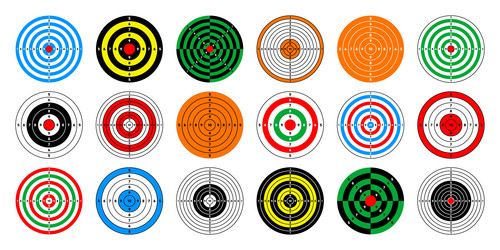 Shooting range paper targets round target with Vector Image