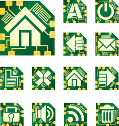 Colorful microscheme design micro chip Royalty Free Vector