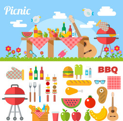 Picnic and food Royalty Free Vector Image - VectorStock