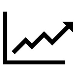 Finance growth icon growing graph Royalty Free Vector Image