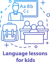 Foreign language online lessons loop concept icon Vector Image