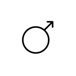 Male gender symbol circle with arrow pixel Vector Image
