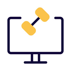 Private tutor of bodybuilding coach on a computer Vector Image