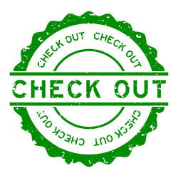 Grunge green check in word round rubber seal Vector Image