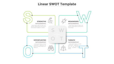 Swot-analysis template or strategic planning Vector Image