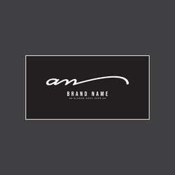 Initial an logo with square lines luxury and Vector Image