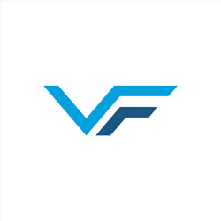 Vf v f letter logo with shattered broken blue Vector Image