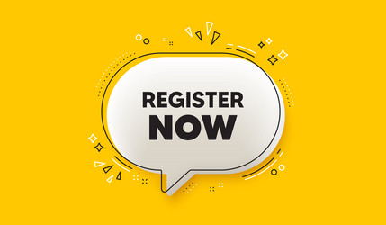 Register now tag free registration offer chat Vector Image