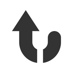 U turn left icon Royalty Free Vector Image - VectorStock