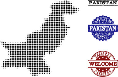 Crowd collage of mosaic map pakistan Royalty Free Vector