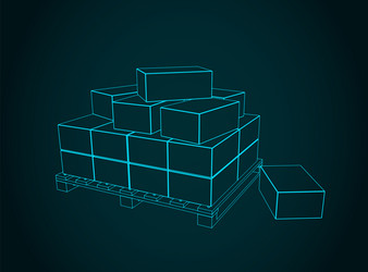 Packaged cargo on pallet Royalty Free Vector Image