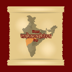 Happy maharashtra day greeting card design Vector Image
