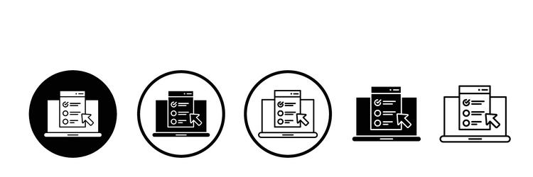 Online test icon set exam list questionnaire Vector Image