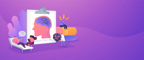 Psychologist service concept banner header Vector Image