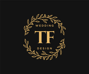 Tf initials letter wedding monogram logos Vector Image