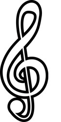 Isolated g-clef musical note Royalty Free Vector Image