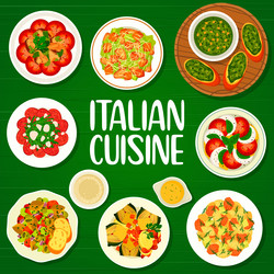 Italian cuisine meals menu cover design Royalty Free Vector