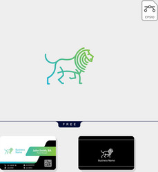 Line art lion logo template and inspiration Vector Image