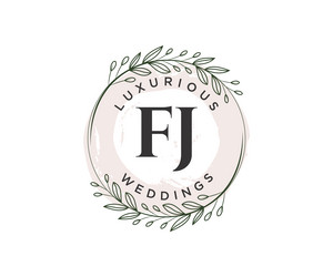 Fj initials letter wedding monogram logos Vector Image