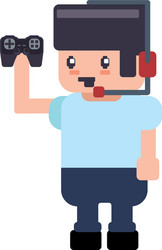 Gamer boy pixelated Royalty Free Vector Image - VectorStock
