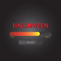 Halloween loading bar pumpkin horror night load Vector Image