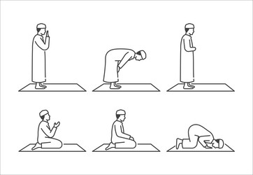 Islamic pray movement icon Royalty Free Vector Image