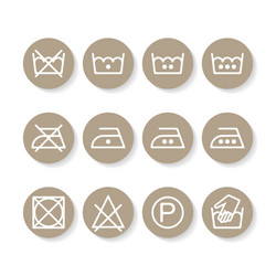 Set of instruction laundry icons washing symbols Vector Image