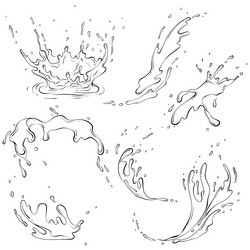 Dripping liquid line art Royalty Free Vector Image