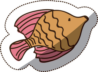 Brown fish icon stock Royalty Free Vector Image