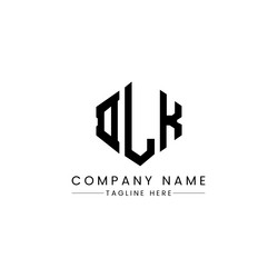 Dlk letter logo design in six style polygon Vector Image