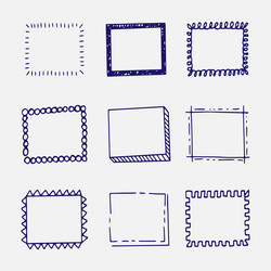 Engraving hand drawn doodle frames collection Vector Image
