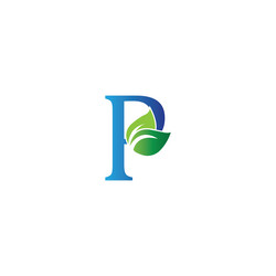 Simple p letter logo Royalty Free Vector Image