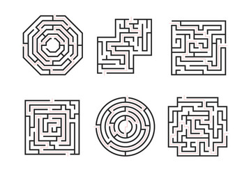 Maze game sign white thin line Royalty Free Vector Image