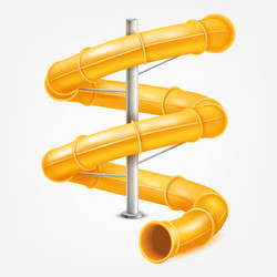 Aquapark pipe water slide realistic plastic Vector Image