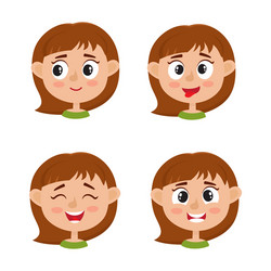 Happy Girl Face Emoji Royalty Free Vector Image