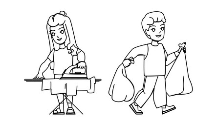 Multitasking kid boy Royalty Free Vector Image