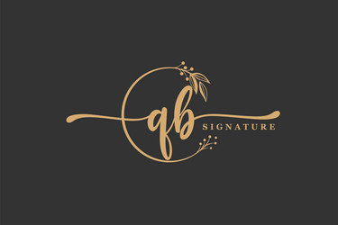 Luxury gold signature initial a q logo design Vector Image