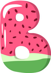 Watermelon alphabet sign on white background Vector Image