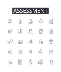 Assessment line icons collection appraisal Vector Image