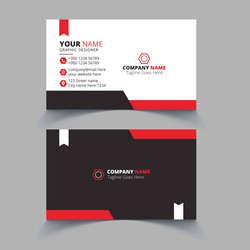 Red creative business card design template Vector Image