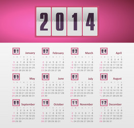 Calendar 2014 Royalty Free Vector Image - VectorStock