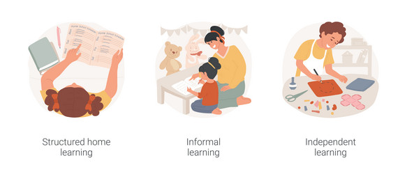 Structured home learning isolated cartoon Vector Image