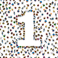 Large group of people in number 1 one form Vector Image