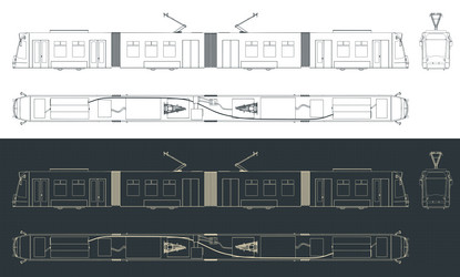 Pantograph blueprints Royalty Free Vector Image
