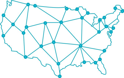 Usa network map Royalty Free Vector Image - VectorStock