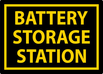 Battery charging area sign storage station Vector Image