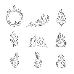 Hand drawn fire outline Royalty Free Vector Image