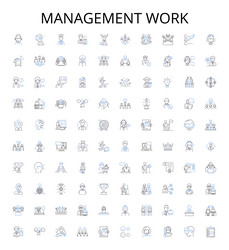 Management work outline icons collection Vector Image